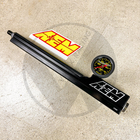 AEM B Series Fuel Rail / Liquid Fuel Gauge Combo Honda Civic Acura Int ...